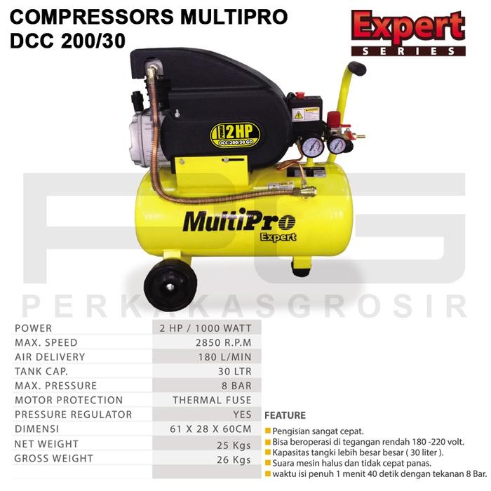 Jual Compressor MULTIPRO DCC 200/30 Mesin Kompressor Angin Listrik ...