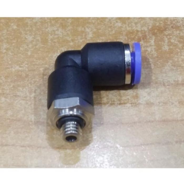Jual Fitting Neppel Elbow Pneumatic selang 4MM drat M5-M6 - Jakarta ...