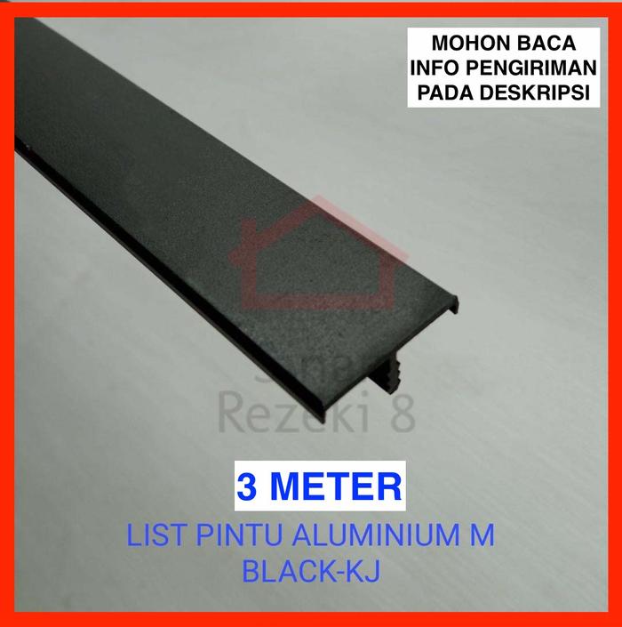 Jual Lis Pintu Aluminium M HITAM / Profil Edging Frame List Handle ...