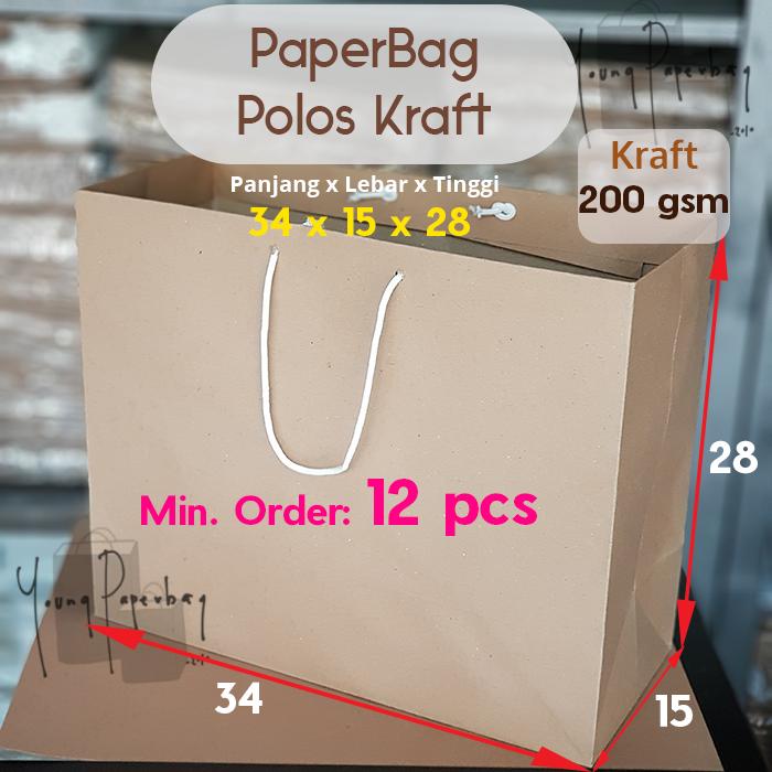 Jual Paperbag / Tas Kertas / Paper Bag Kraft Panjang Serbaguna ...