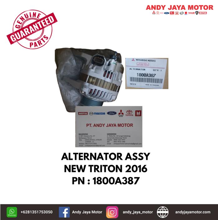 Jual ALTERNATOR ASSY, NEW TRITON 2016 PN : 1800A387 - Kota Balikpapan ...
