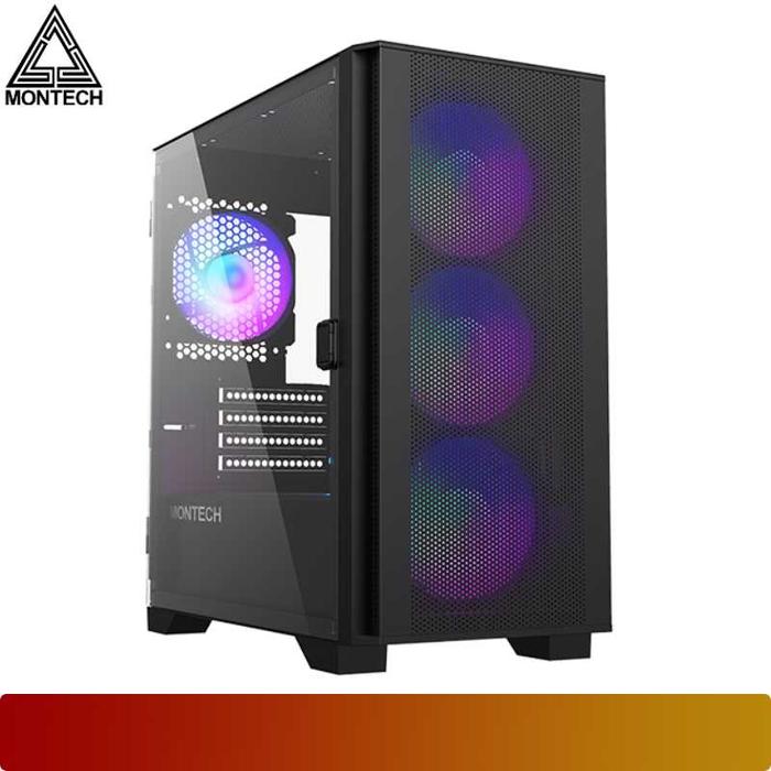 Promo Montech AIR 100 ARGB | Mini Tower mATX PC Case - Black Cicil 0% ...