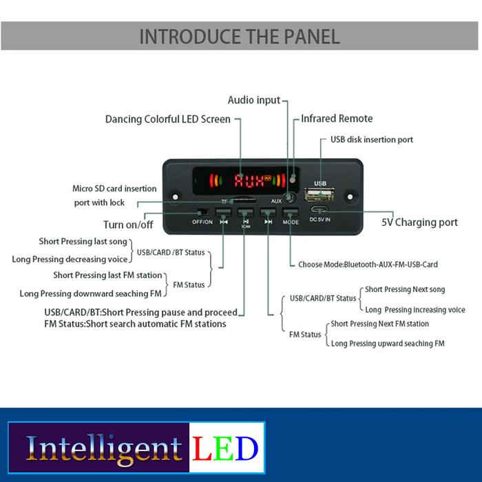 Jual Amplifier 2x3w 5v Bluetooth Mp3 Decoder Board Fm Tf Sd Card Aux ...