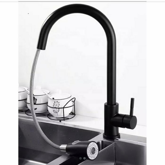 Jual Kran Sink Model Modena Tarik Hitam/Kran Cuci Piring Mixer Black ...