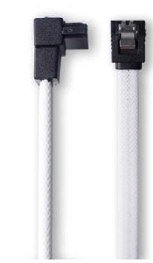 Jual Kabel SATA 3 6Gpbs 50cm L head with Nylon Sleeved Premium - Putih ...