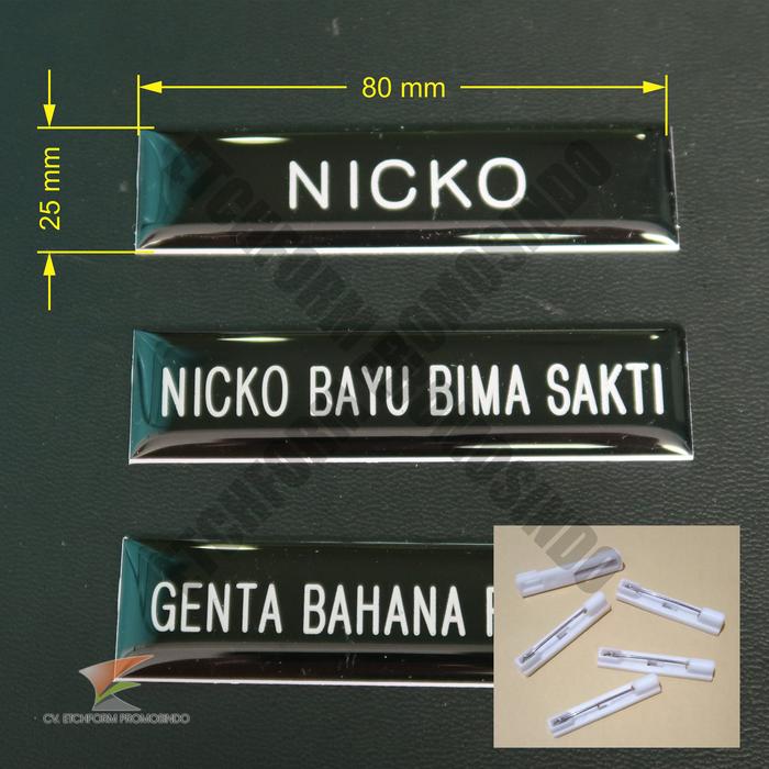 Jual Nama Dada - Name Tag - Papan Nama - NT L2,5cm Resin, Magnet ...