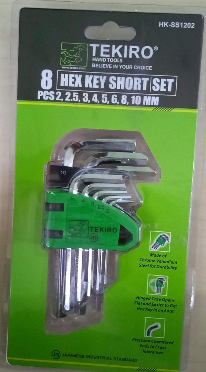 Jual HEX KEY SHORT SET 8 PC / KUNCI L SET 8 PCS PENDEK 2-10 MM TEKIRO ...
