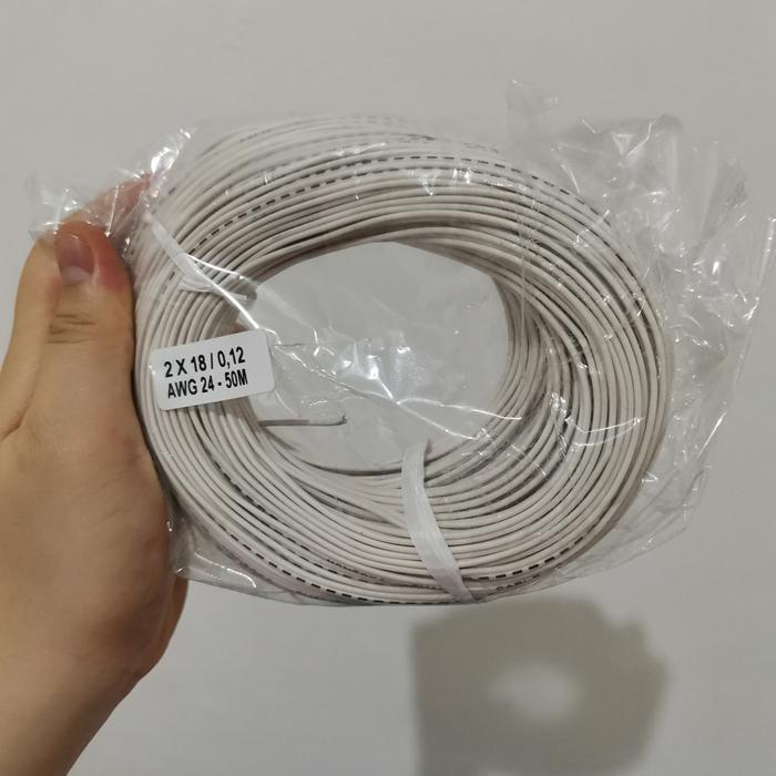 Jual KABEL 2 JALUR SERABUT HALUS AWG 24 1 ROLL 50 M - Putih - Jakarta ...