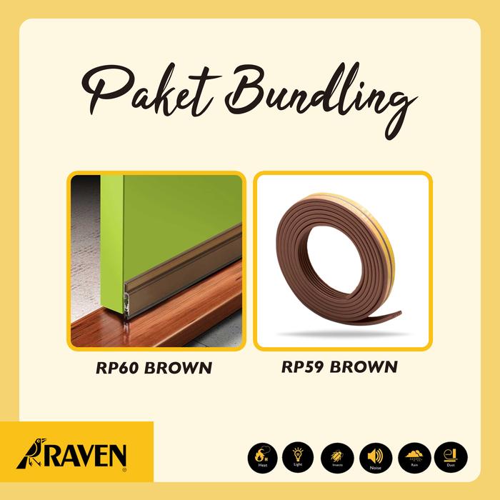 Promo RAVEN Door Seal Bundling RP60 + RP59 Brown - Penutup Celah Pintu ...
