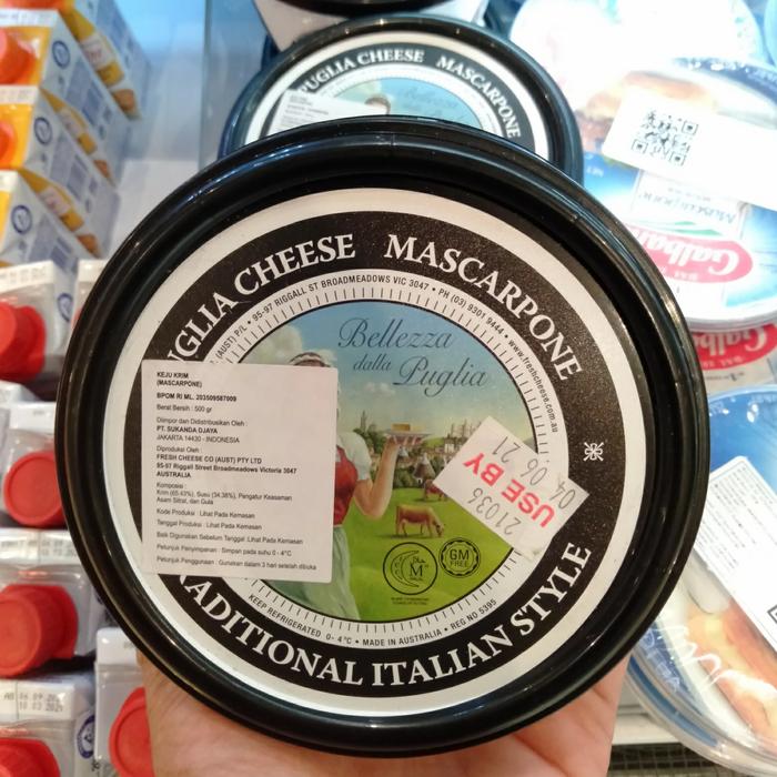 Jual puglia mascarpone cheese traditional Italian/keju krim/500g ...