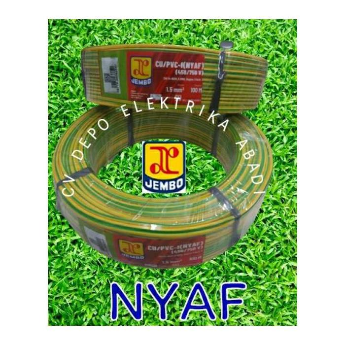 Jual Kabel NYAF 1.5 mm KUNING STRIP HIJAU, 100 meter, JEMBO - Kab. Bekasi - CV DEPO ELEKTRIKA ...