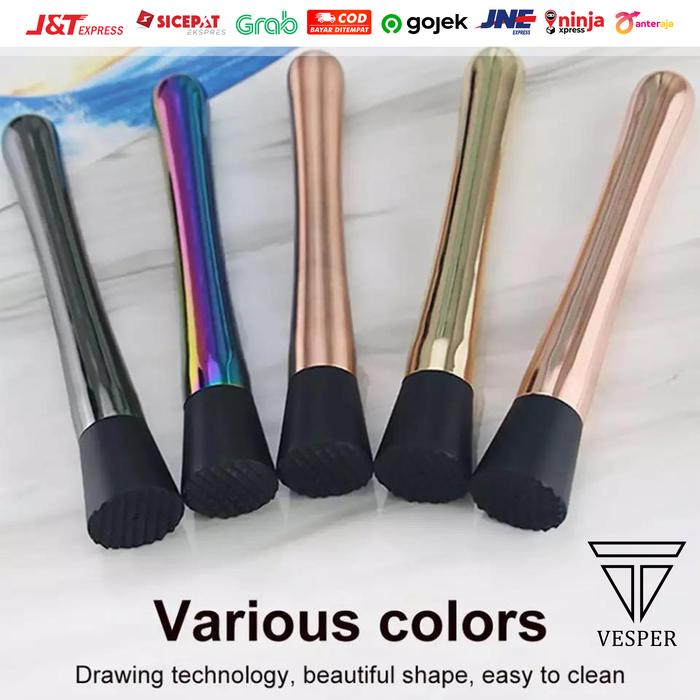 Promo muddler stainless color / penghancur es / penumbuk warna buah mojito - MUDLER ROSEGOLD ...