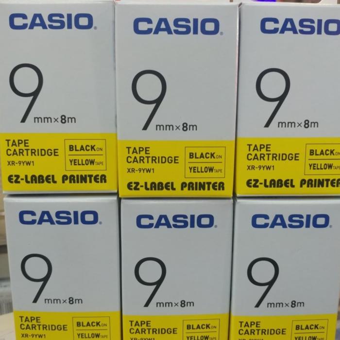 Jual Casio EZ-Label Printer 9mm Black Ink Yellow XR-9YW1 Original ...