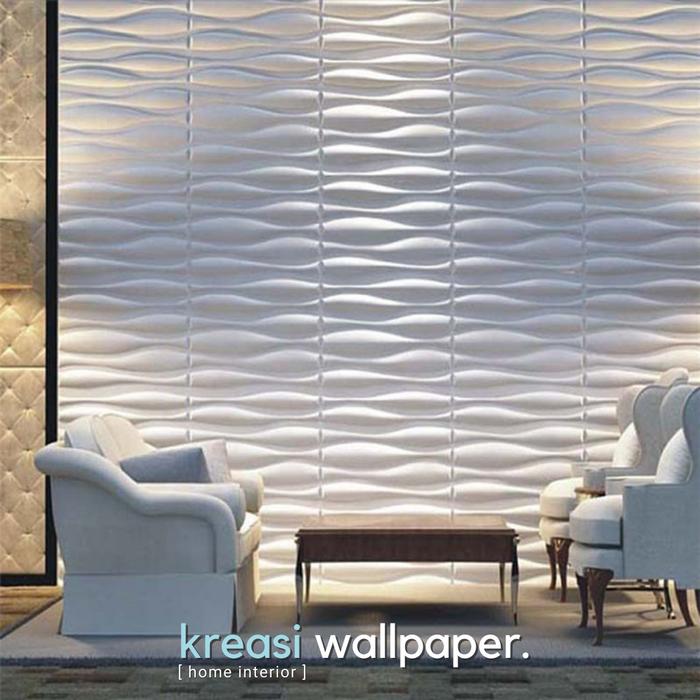 Jual Wall panel Dinding 3D Putih PVC | Wallpaper Timbul Minimalis ...