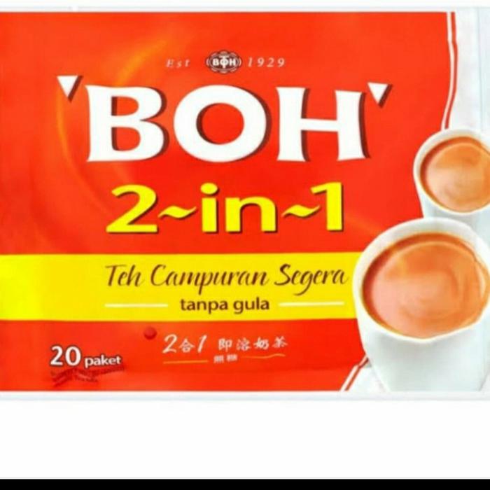 Jual BOH 2 in 1 Milk Tea no sugar...ada 20 satchet di dalam. tanpa gula ...