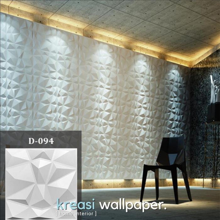 Jual Wall panel Dinding 3D Putih PVC | Wallpaper Timbul Minimalis ...