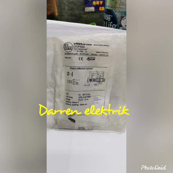 Jual photoelectric sensor retro-reflective ifm OGP500 - Jakarta Barat ...