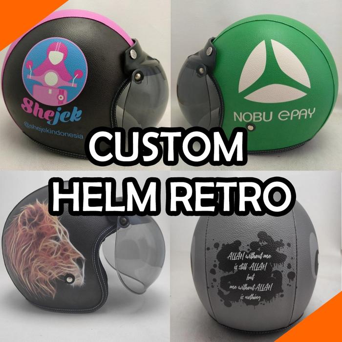 Jual Helm Retro Custom Bogo Kulit Kaca Bubble Desain Sesuai Permintaan ...