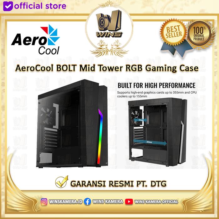 Jual AeroCool BOLT v1 RGB Mid Tower Gaming Case Original - Jakarta ...