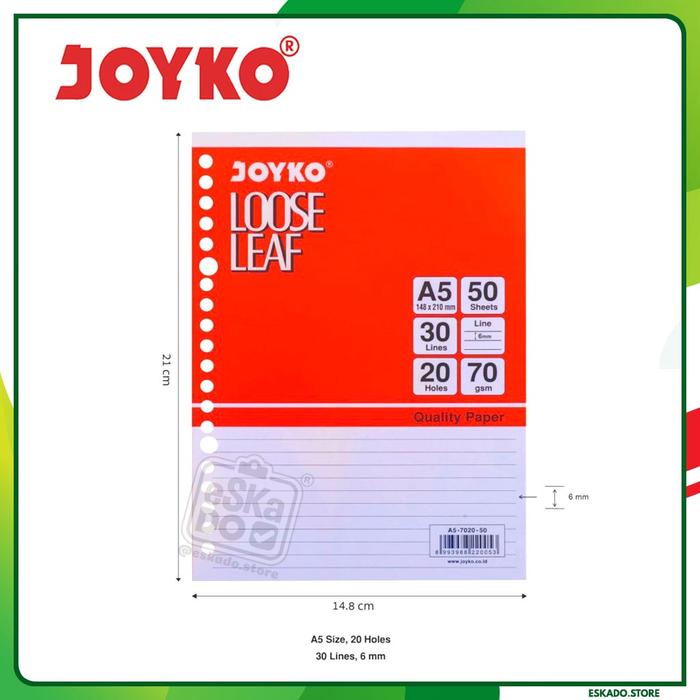 Jual Loose Leaf / Isi Kertas File / Binder Joyko A5-7020 / 50 Lembar - Jakarta Pusat - eskado ...