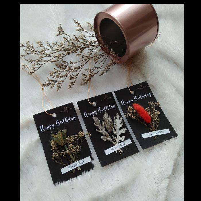 Jual PARIIZ KARTU UCAPAN HAPPY BIRTHDAY BUNGA KERING DRIED FLOWER CARD ...