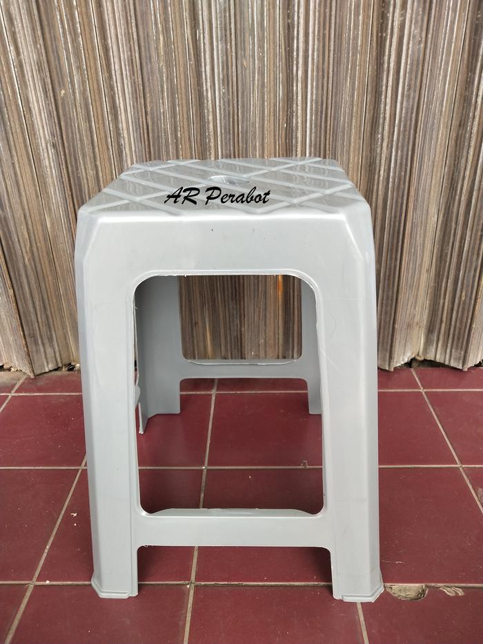 Jual (Gojek/Grab) Bangku Tinggi Madison Abu/Kursi Baso Plastik - ABU ...