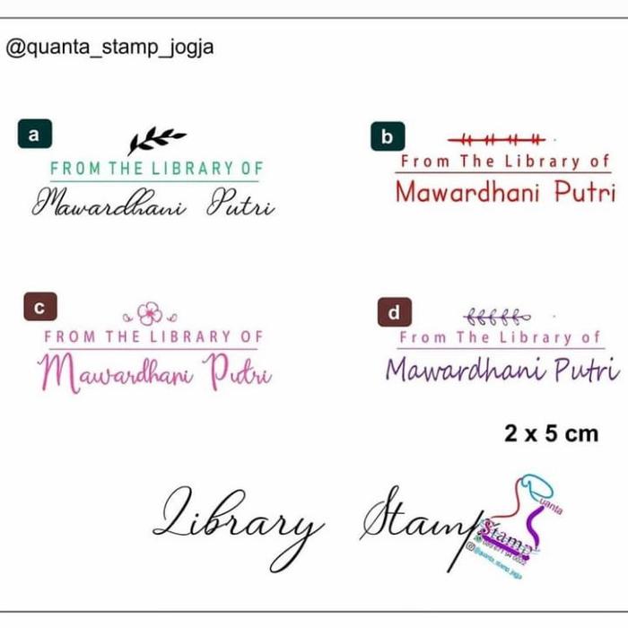 Jual stempel buku perpustakaan motif bunga - Kab. Sleman - Stempel ...