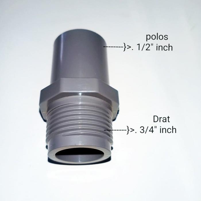 Jual SDL 3/4 x 1/2 inch | Sock Drat Luar 3/4x1/2inch | Sambungan ...
