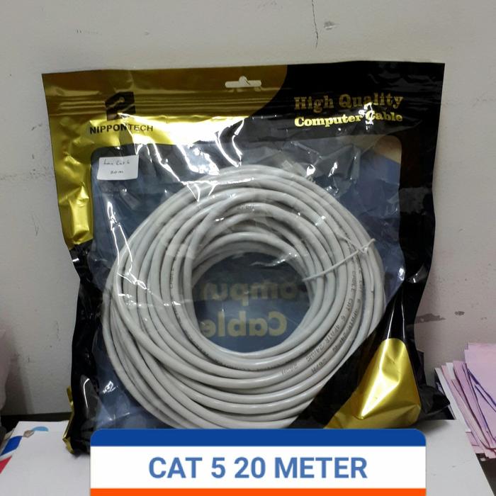 Jual CABLE LAN CCTV DAN COMPUTER CAT 5 E UKURAN 20 METER HIGH SPEED ...