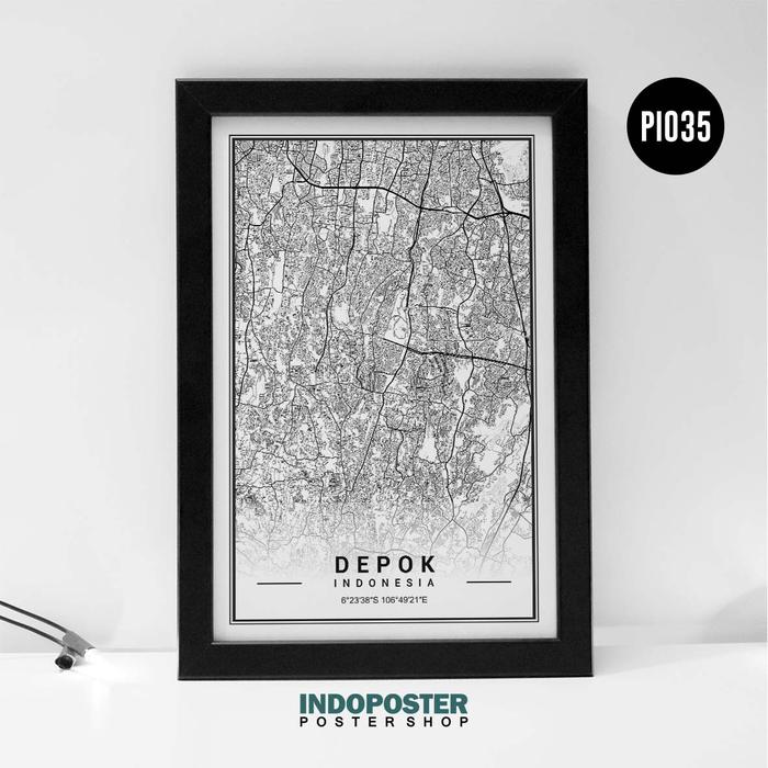 Jual Poster City Map Peta Kota Depok Indonesia - Kab. Bandung ...