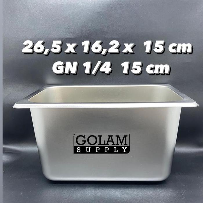 Jual Insert 1/4 15cm gastronom food pan stainless steel tebal wadah ...