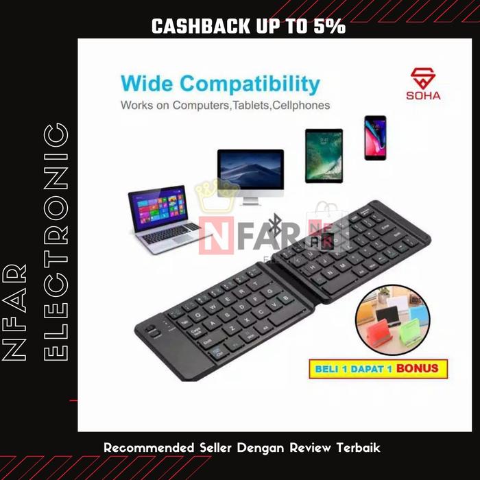 Jual Keyboard Bluetooth Lipat Portable Keyboard Wireless For Tablet PC ...