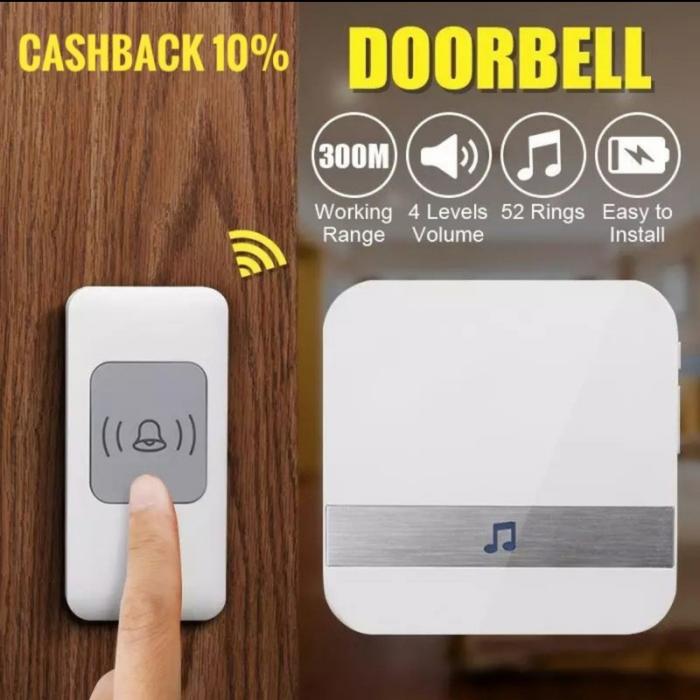 Jual KERUI Hightech Wireless Door Bell Bel Pintu Rumah Nirkabel - Bell ...