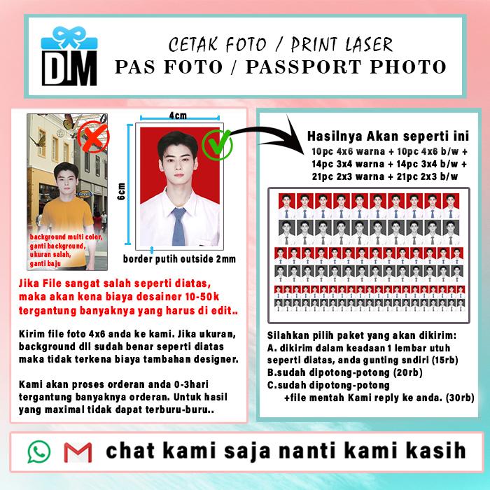 Jual Cetak Pas Foto 4x6 3x4 2x3 Lengkap Murah Paket Passport Photo ...