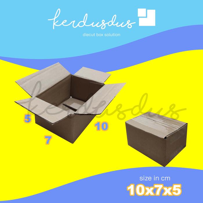 Jual 10x7x5 cm kardus box karton kotak packing packaging POLOS SHEET ...