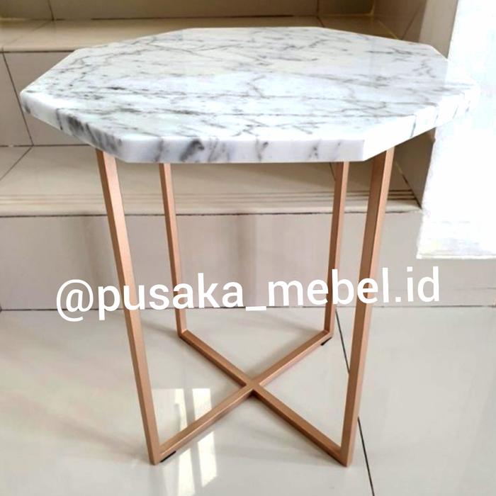 Jual Meja Hias Marmer Besi Gold, Meja Sudut Marmer Besi, Meja Pojok ...