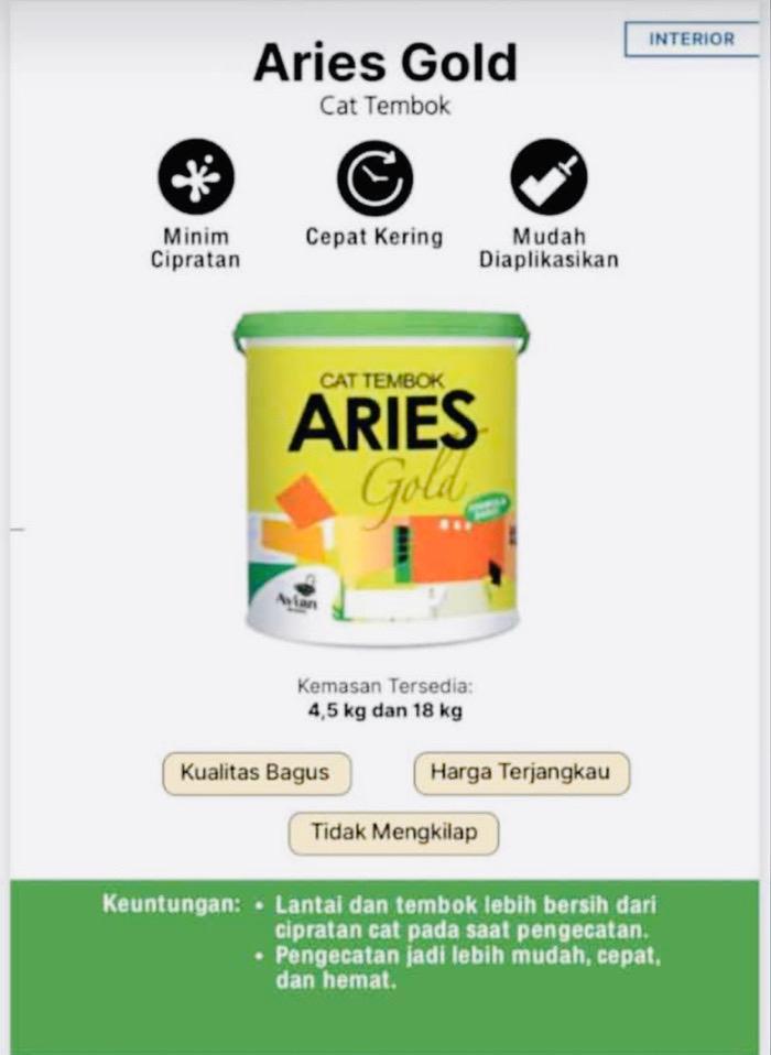 Jual Cat Tembok Aries Gold 4,5 Kg Tinting 90 Warna Pilihan - Kab ...