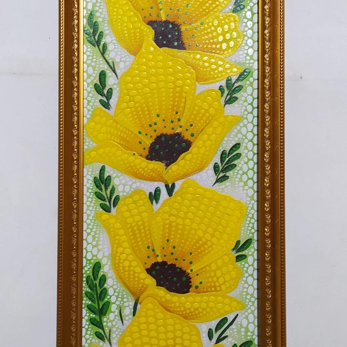 Jual lukisan bunga timbul lukisan asli bukan cetakan atau print - Biru ...