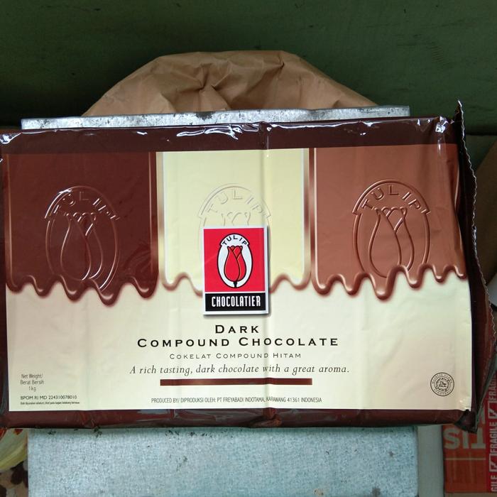 Jual Dark Compound Chocolate DCC Tulip Coklat Compound hitam 1 kg ...