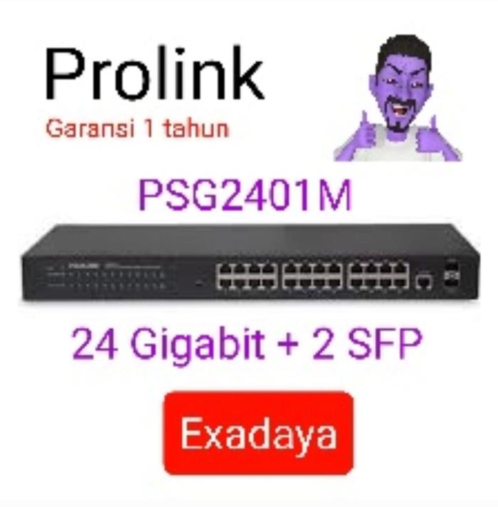 Jual Prolink PSG2401M , 24 Port Gigabit + 2 SFP Managed Switch L2 ...