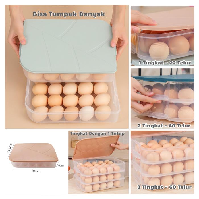 Jual Kotak Telur Rak Telor Egg Box 20 Lubang Bisa Di Tumpuk Tingkat ...