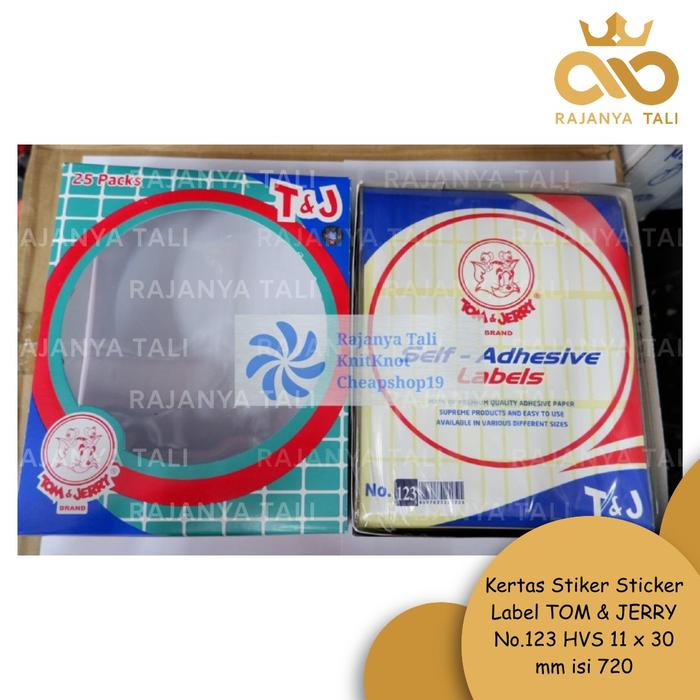 Jual Kertas Stiker Sticker Label TOM & JERRY No.123 HVS 11 x 30 mm isi ...
