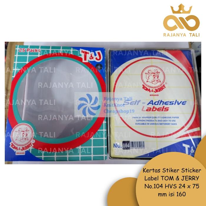 Jual Kertas Stiker Sticker Label TOM & JERRY No.104 HVS 24 x 75 mm isi ...