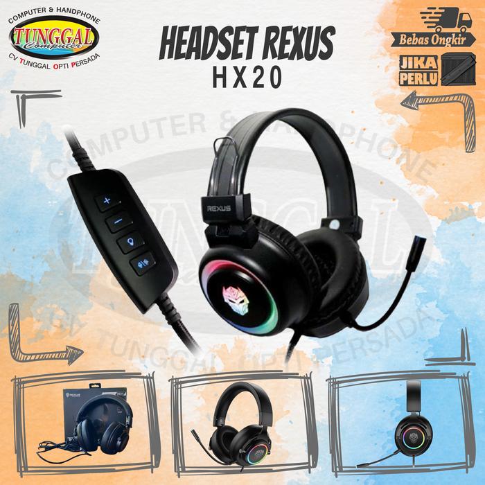 Jual Headset Gaming Rexus HX20 Thundervox Stream RGB 7.1 Surround USB ...