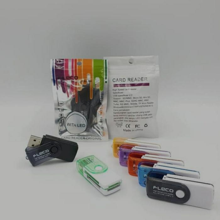 Jual Card Reader Fleco Multi 4 Usb Card Rider 4 Usb Multi + LED High ...