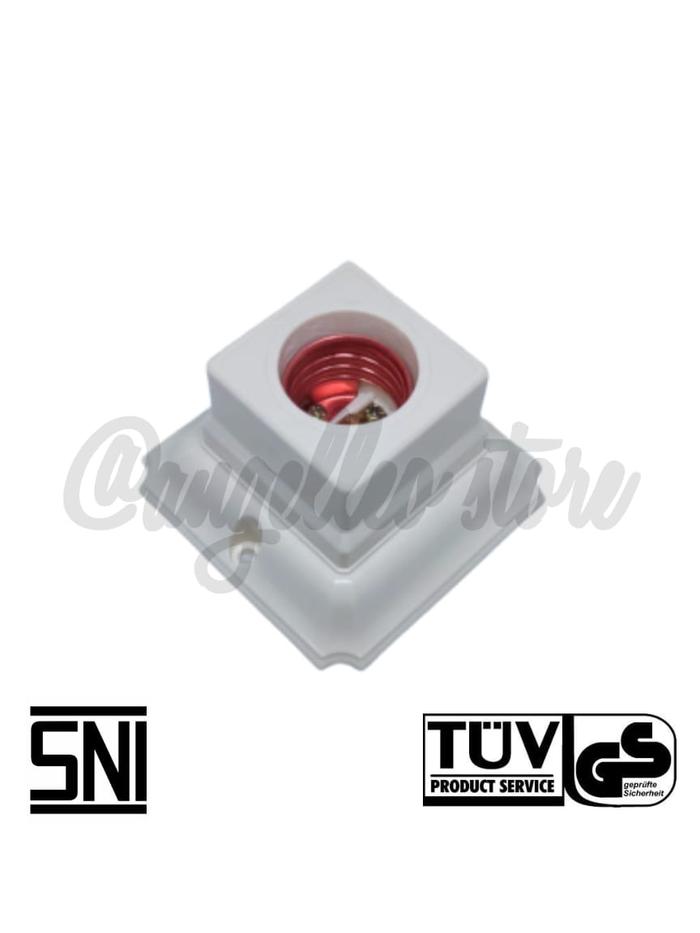 Jual Fitting Lampu Plafon ~ Fitting duduk E27 ~ Segi empat ~ Putih ...