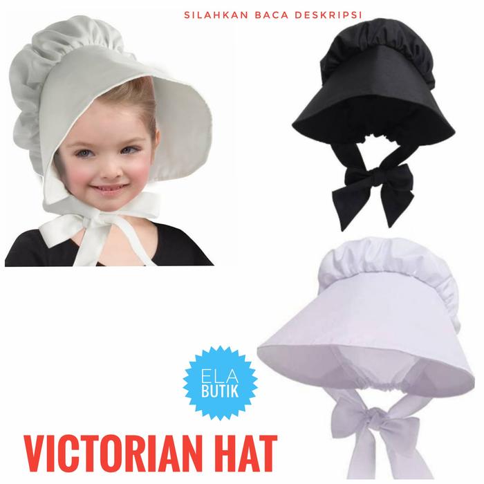 Jual kostum victorian- topi-bonnet- kostum halloween- book day - Putih ...