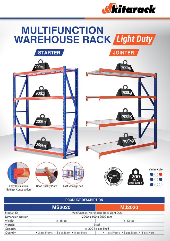 Jual JOINTER RACK GUDANG HEAVY DUTY TINGGI 2 METER / SAMBUNGAN RACK ...