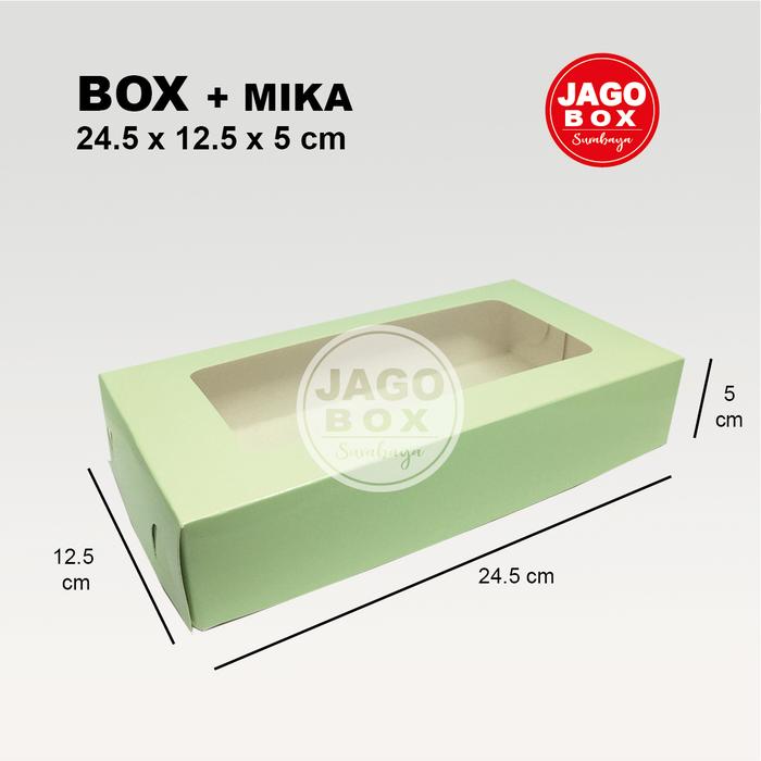 Jual BOX KOTAK KUE BROWNIES COOKIES - HIJAU 24,5X12,5X5cm - Kota ...
