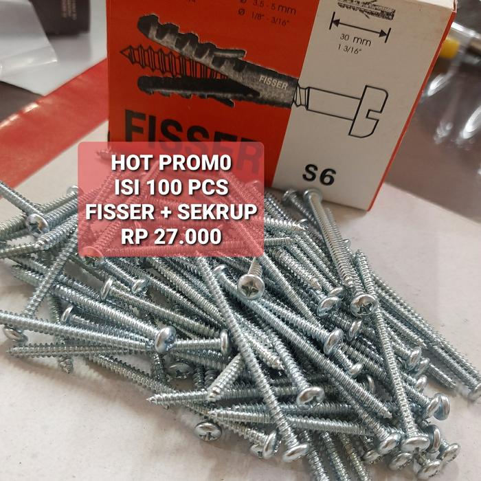 Jual piser s6 sekrup s6 termurah skrup 5 cm viser Fisser baut tembok ...